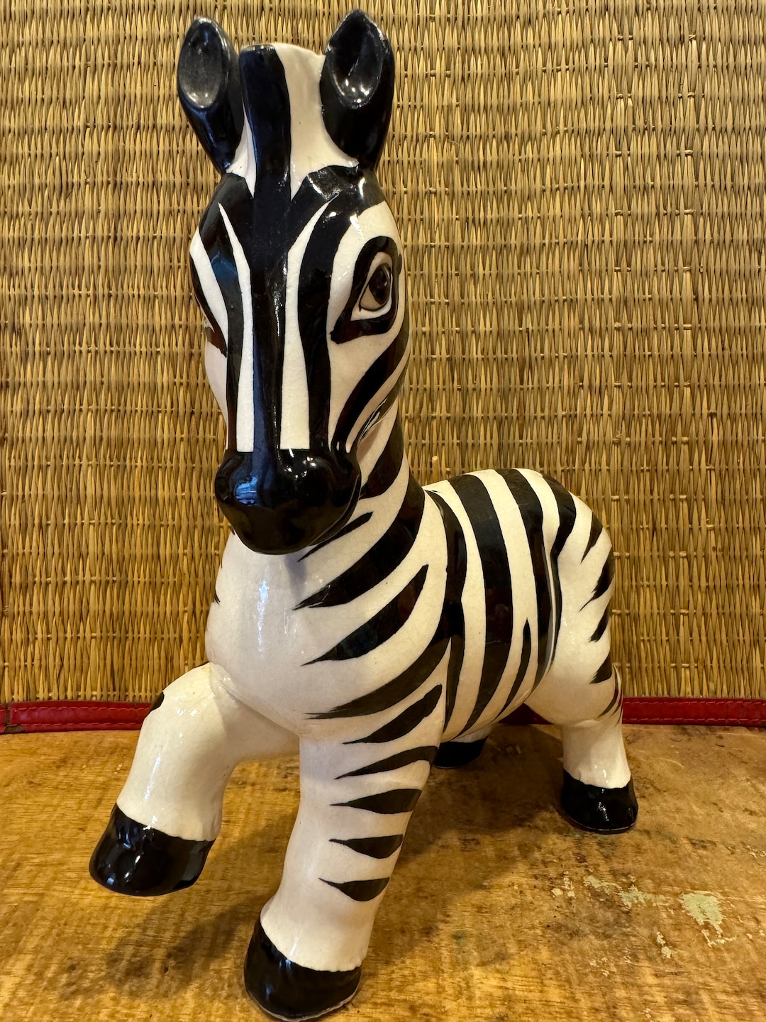 Vintage Mid Century ZEBRA Black & White 8.5 Figure Ceramic 1950's Made ...