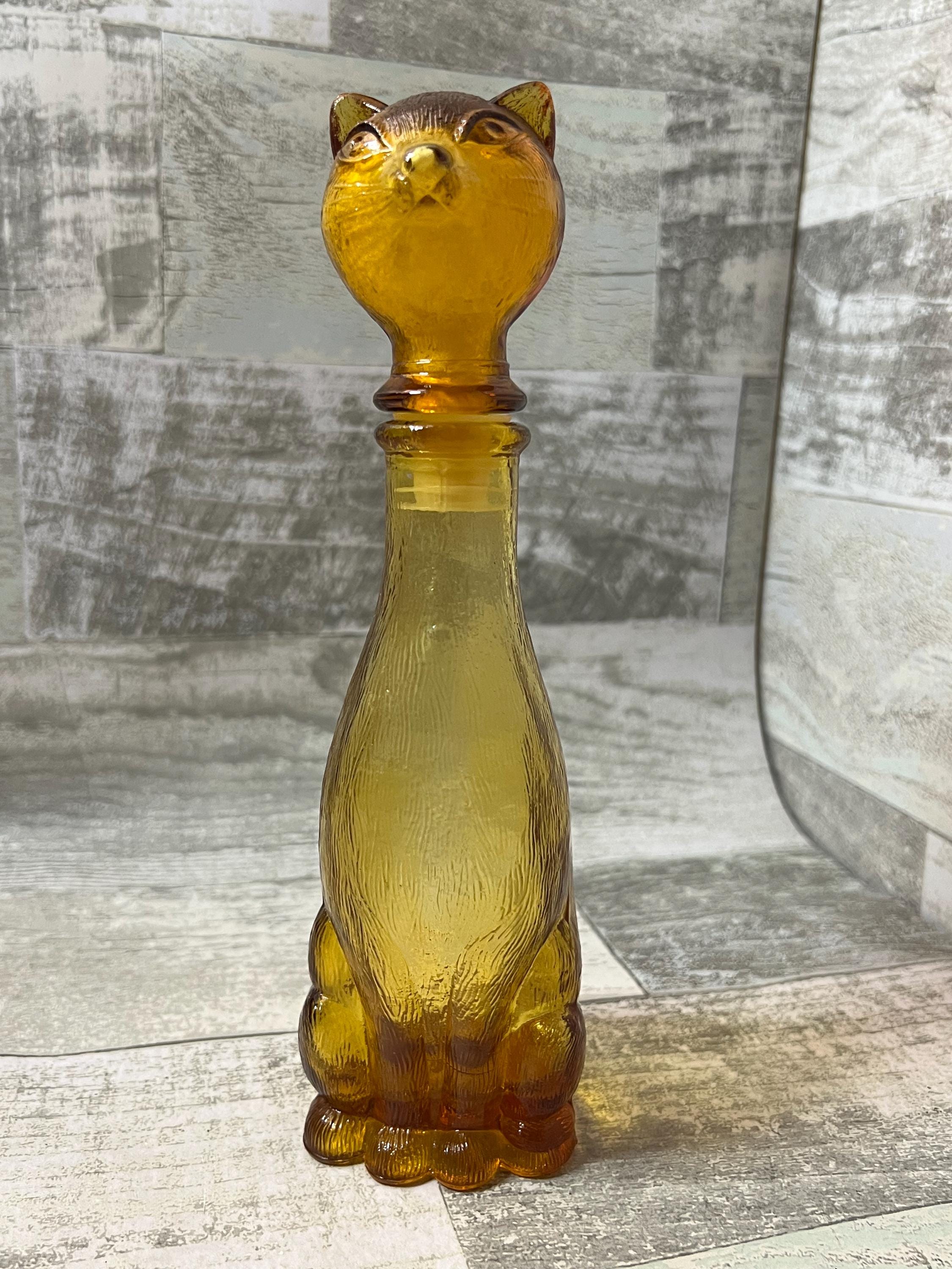 Empoli Amber Cat Decanter Italian Glass 1960s MCM 9 - Etsy