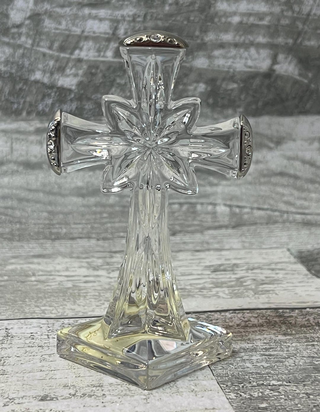 Lenox Full Lead Crystal Cross Pave Faux Diamonds & Pearls Germany 4.75 ...