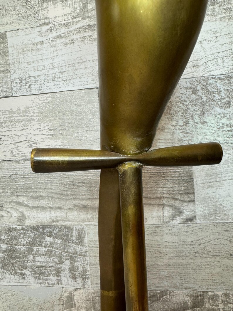Vintage Art Deco Brass Bird Sculpture on A Perch 21 Tall With Lovely ...