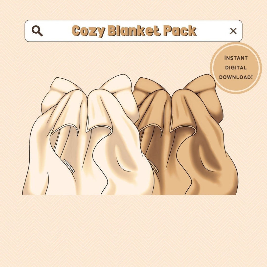 Cozy Cute Vtuber Blanket Asset Pack | Warm-toned Blanket PNG for Vtube ...