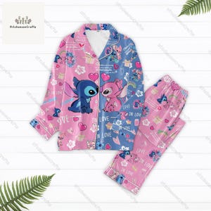Stitch and Angel Pajamas Set, Disney Matching Pajamas, Lilo Stitch ...