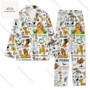 Lion King Pajamas Set, Disney Matching Pajamas, Simba Nala Timon Pumbaa ...