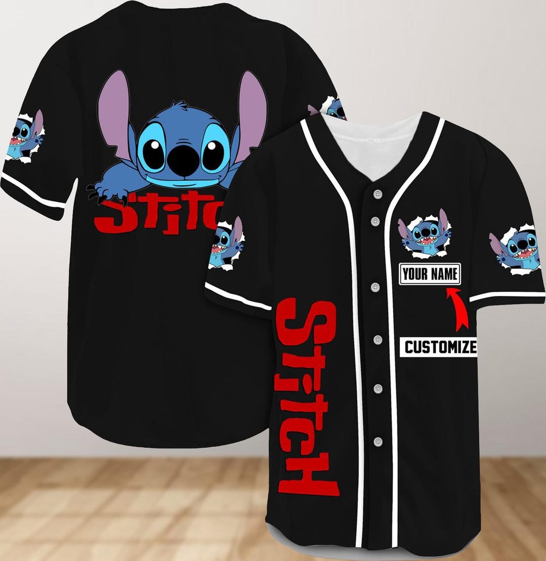 Custom Lilo and Stitch Baseball Jersey, Stitch Jersey Shirt, Stitch Dog ...