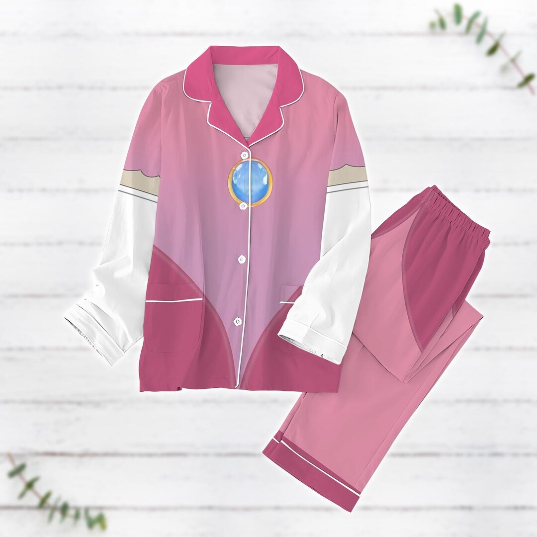 Princess Peach Pajamas Set, Video Game Shirt, Princess Cosplay Costume ...