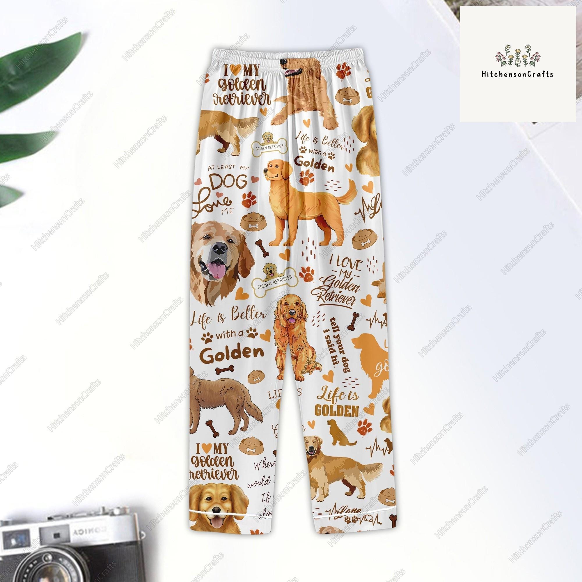Golden Retriever Pajamas Set, Golden Retriever Pajamas Family, Golden ...