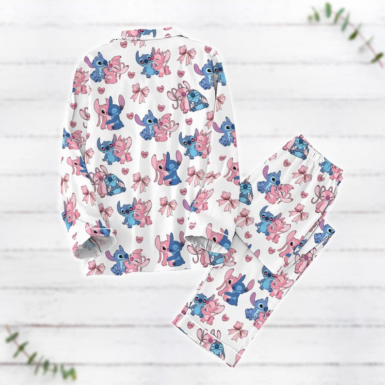Stitch and Angel Pajamas Set, Disney Xo Xo Holiday Pajamas, Valentines ...