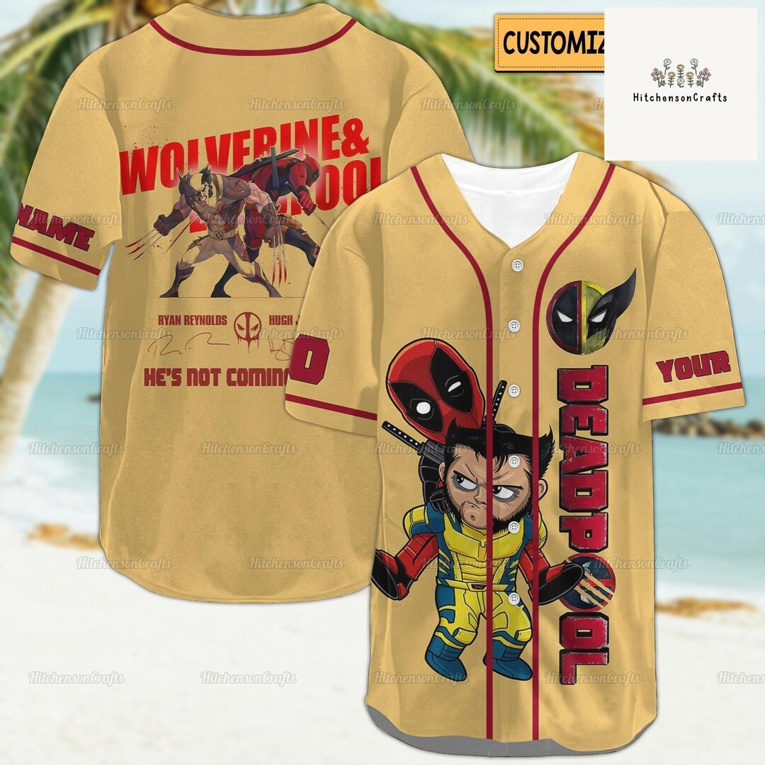 Custom Deadpool Baseball Jersey Shirt, Wolverine and Deadpool Shirt ...