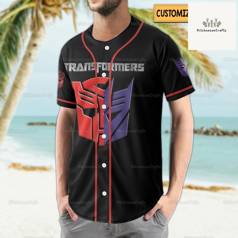 Custom Transformers Baseball Jersey Shirt, Transformers Shirt ...