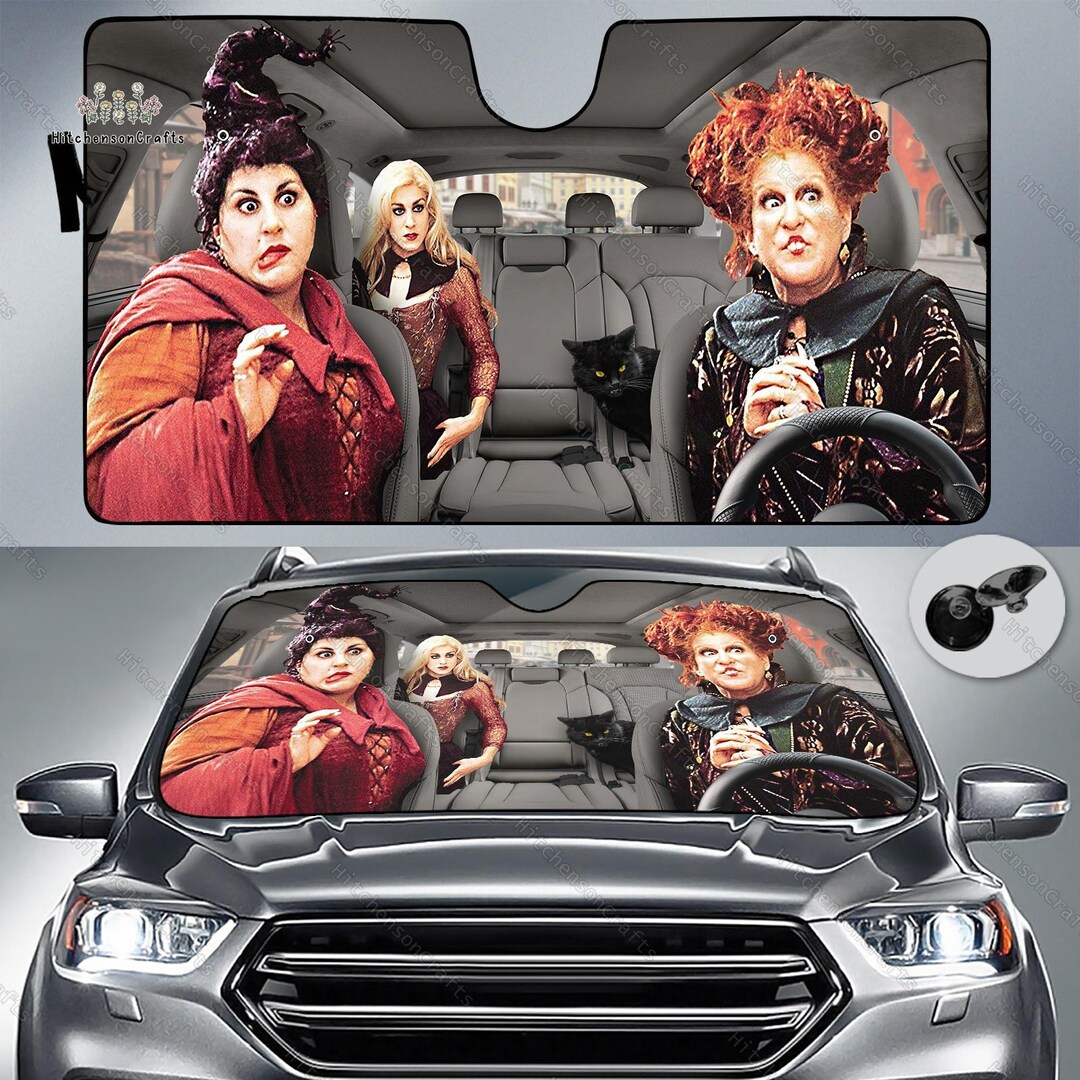 Hocus Pocus Car Sun Shade, Sanderson Sisters Sunshade, Witch Auto ...
