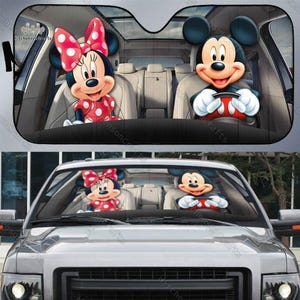 Mickey and Minnie Car Sun Shade, Disney Characters Sunshade, Disney ...