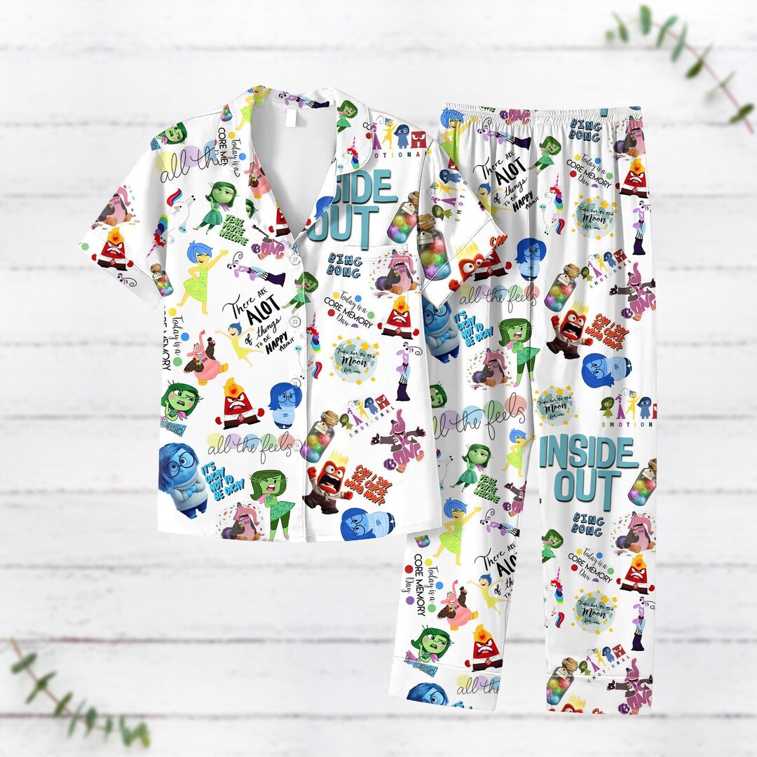 Inside Out Characters Short Sleeve Thick Pajamas, Inside Out Pajamas ...