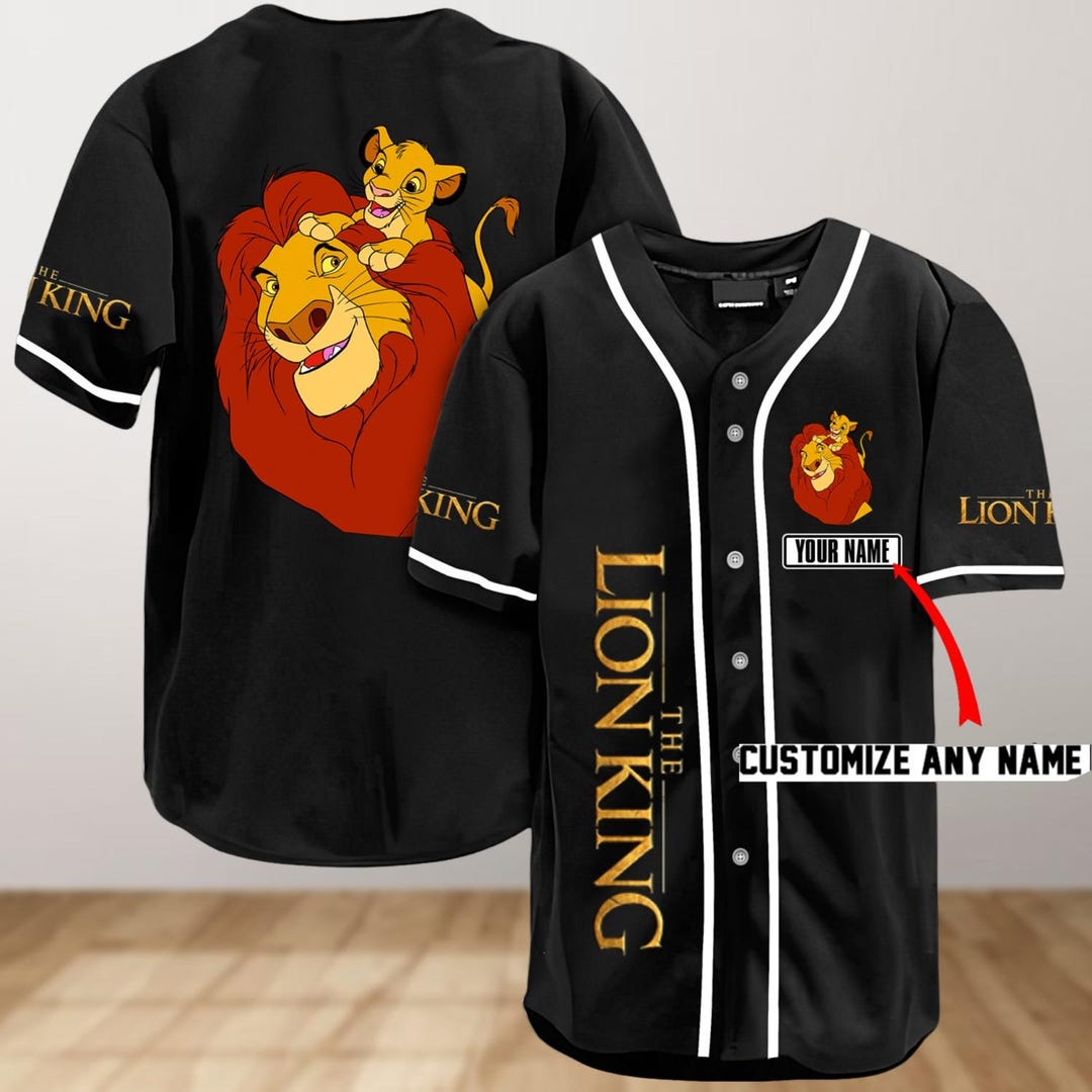 Custom the Lion King Baseball Jersey Shirt, Mufasa and Simba Baseball ...