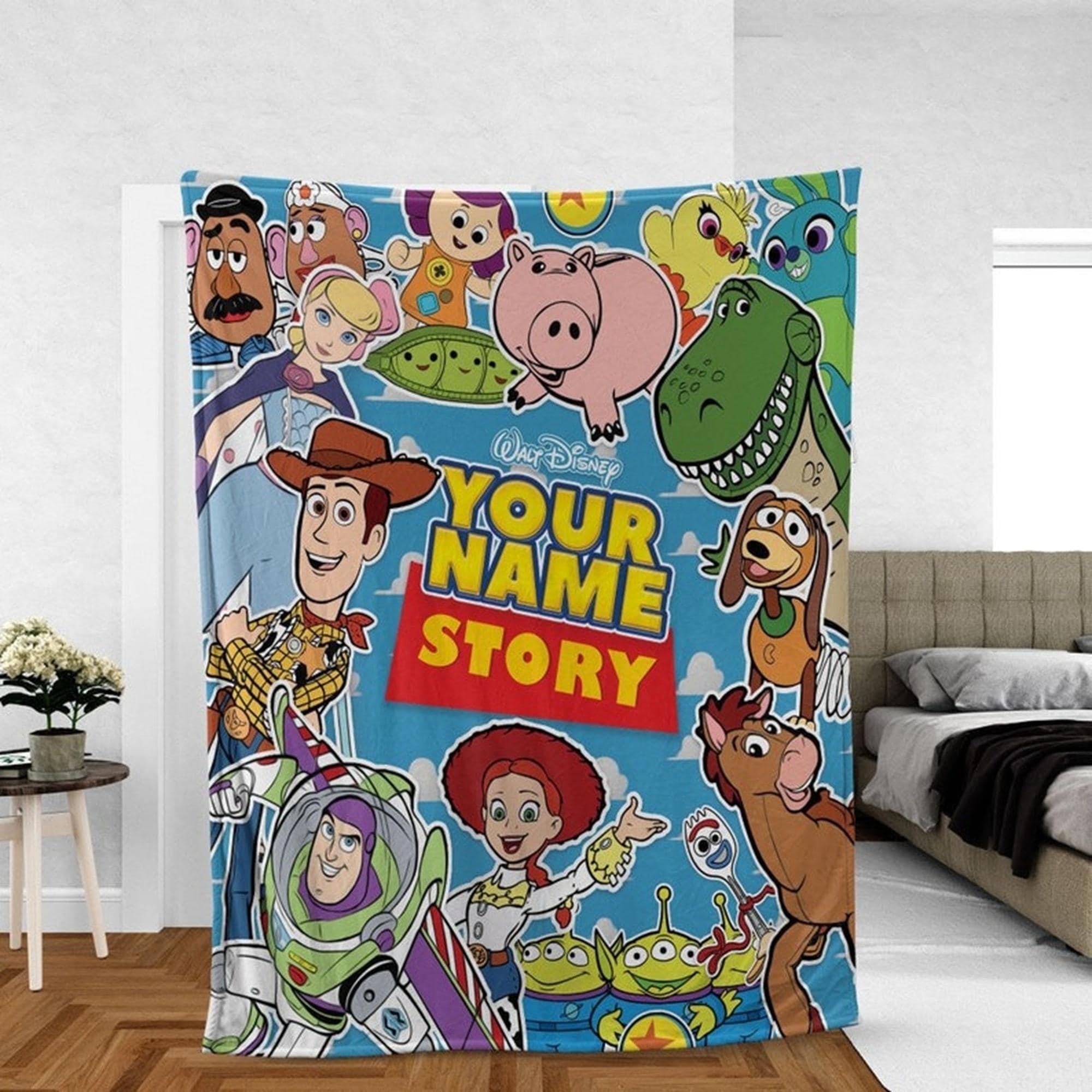Custom Disney Toy Story Blanket, Woody Buzz Lightyear Bo Peep Jessie ...