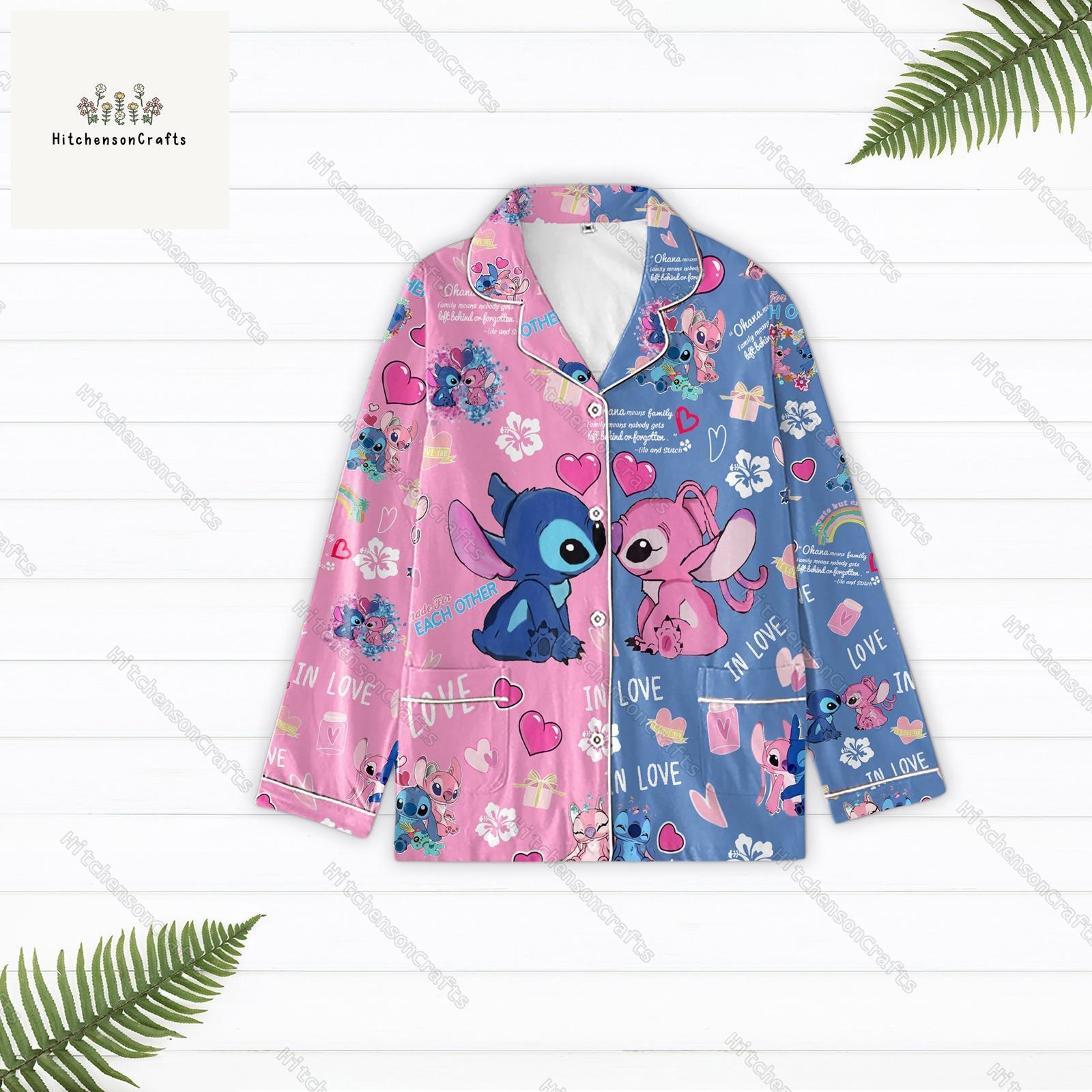 Stitch and Angel Pajamas Set, Disney Matching Pajamas, Lilo Stitch ...