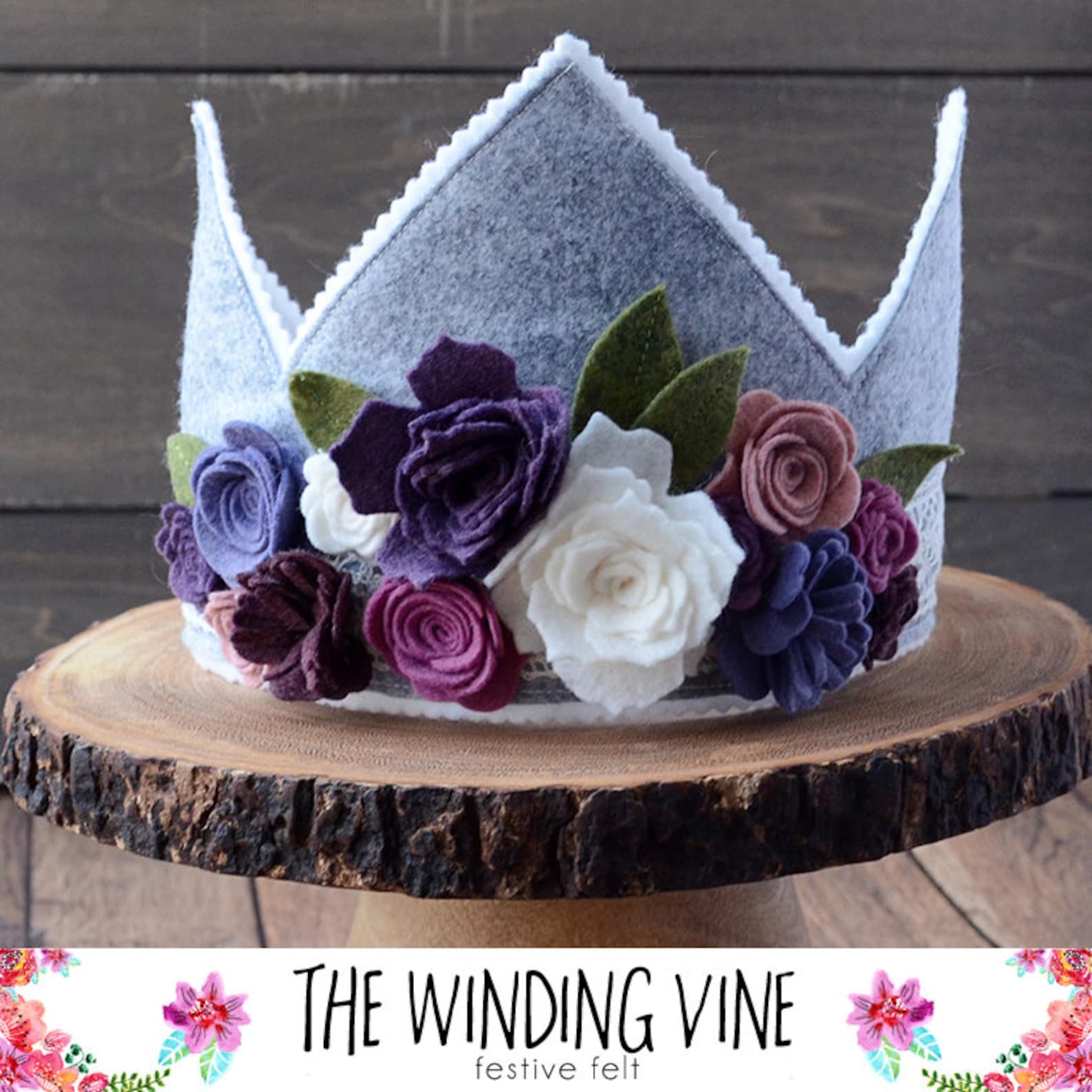 Felt Crown / Birthday Crown / Felt Flower Crown / Dress up - Etsy
