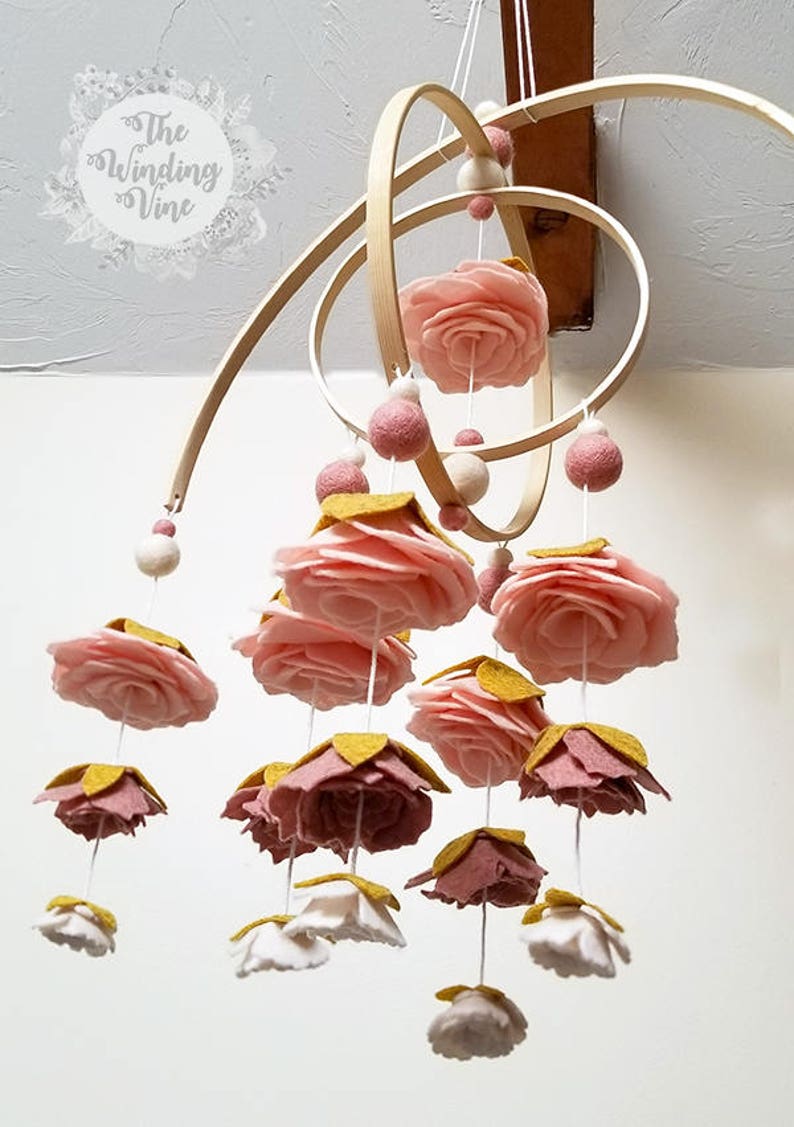 Felt Baby Mobile Flower Mobile Baby Mobile Felt Flower - Etsy