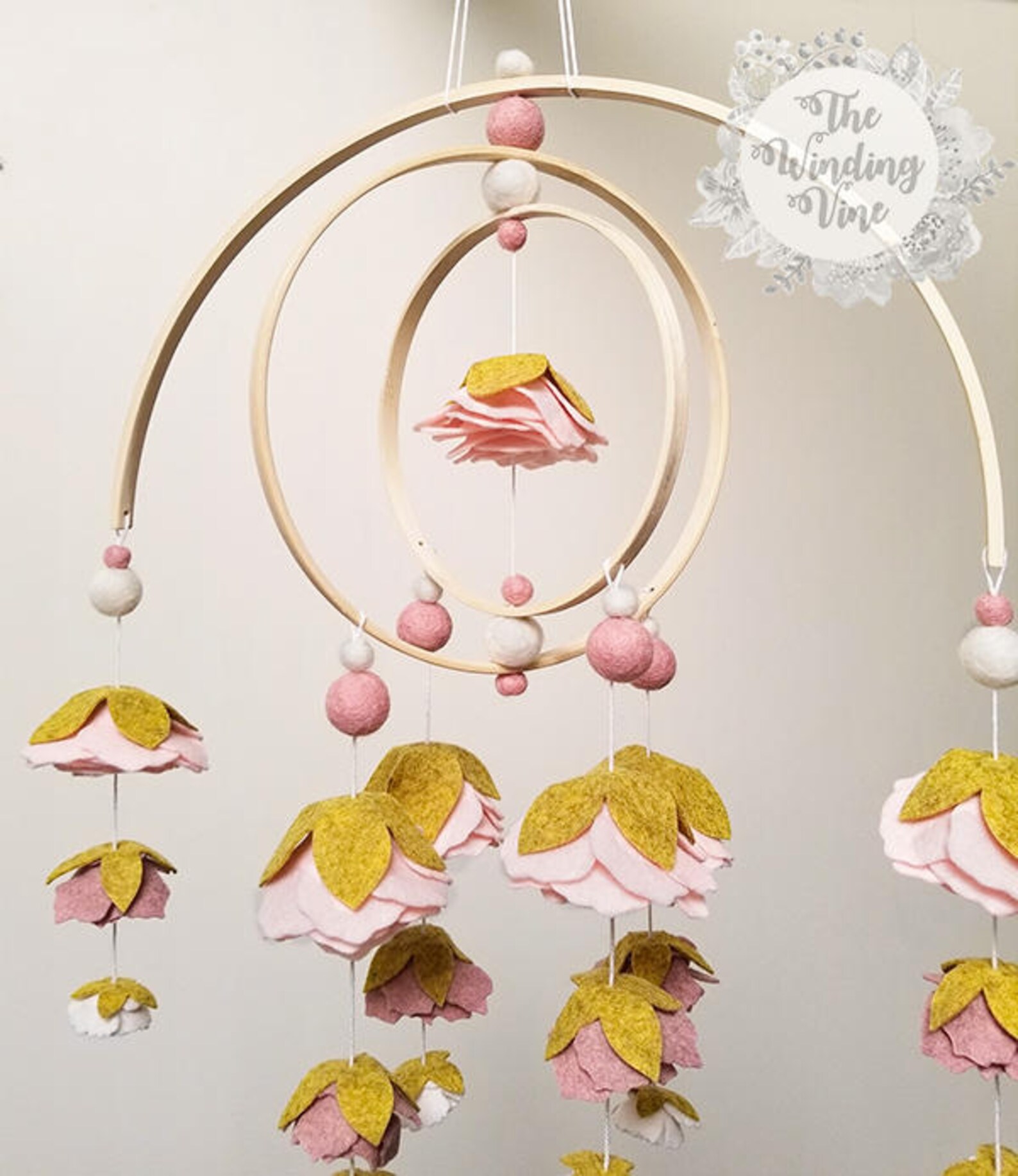 Felt Baby Mobile Flower Mobile Baby Mobile Felt Flower - Etsy