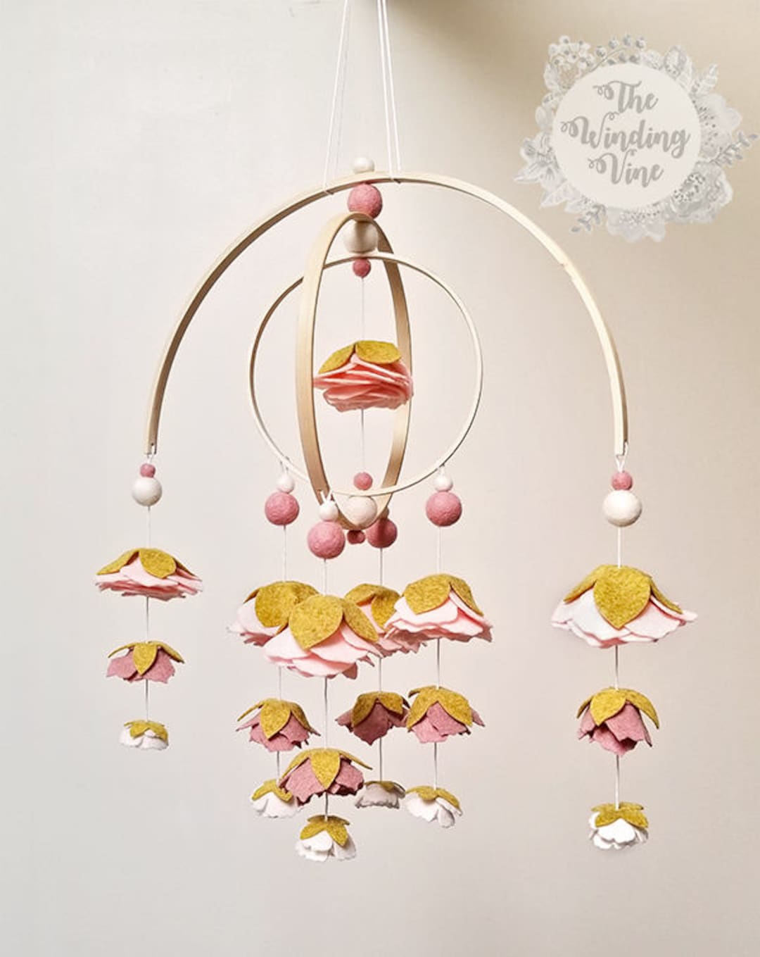 Felt Baby Mobile - Flower Mobile - Baby Mobile - Felt Flower Mobile - Etsy