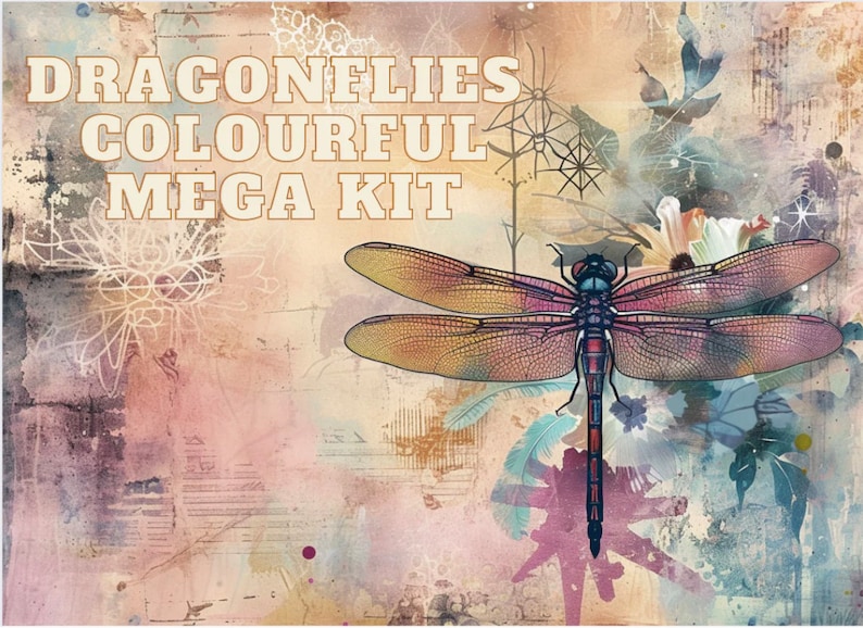 Dragonflies Colourful MEGA Kit (60 Pages) DIGITAL FILE - Etsy