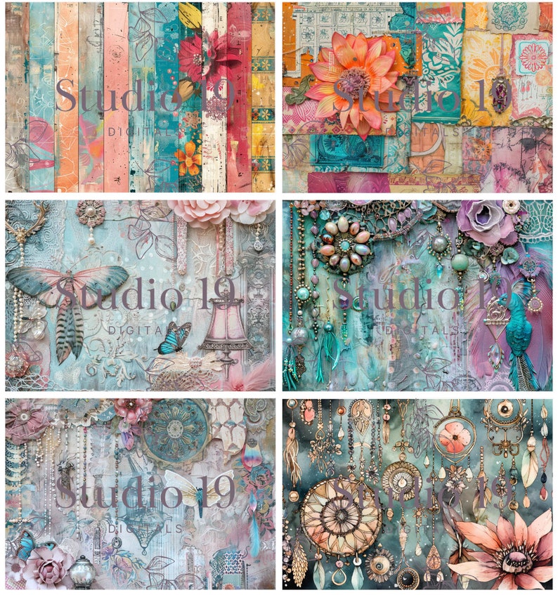 Softly Boho Scrapbook Paper (47 Pages) DIGITAL FILE - Etsy