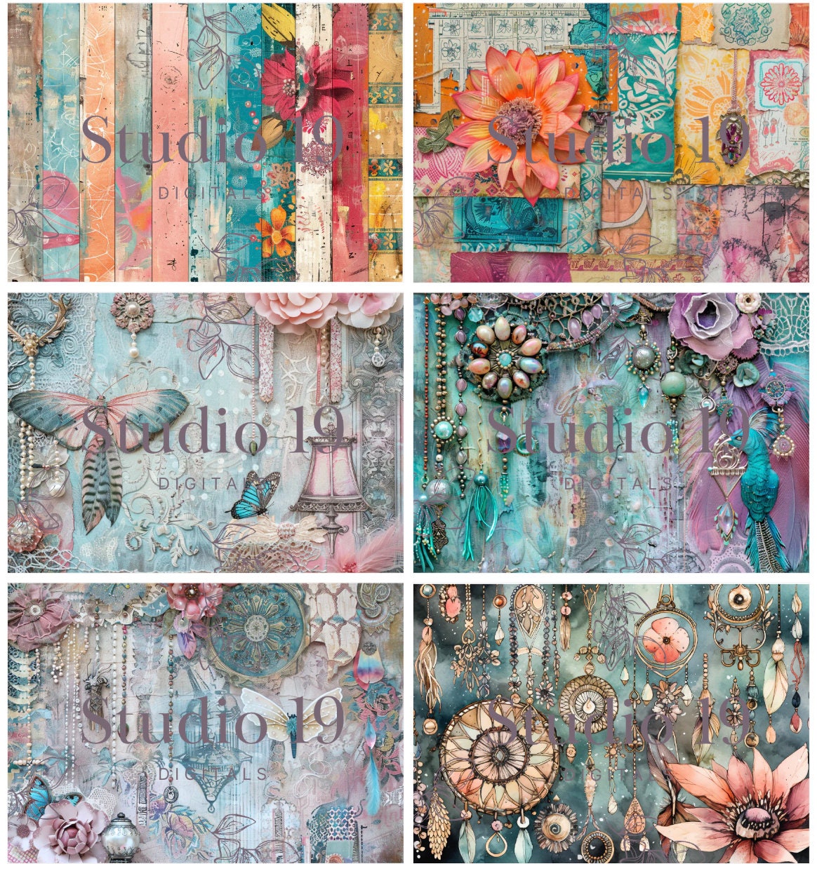 Softly Boho Scrapbook Paper (47 Pages) DIGITAL FILE - Etsy