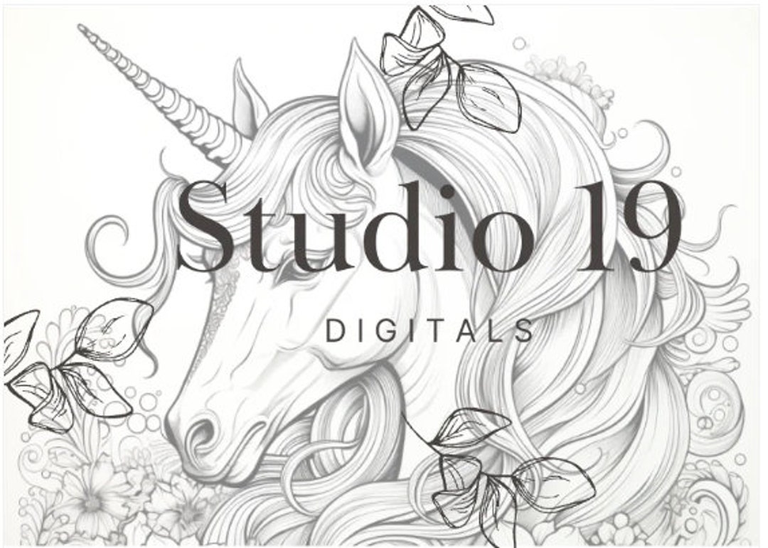 Unicorn Colouring Papers (5 Pages) DIGITAL FILE - Etsy
