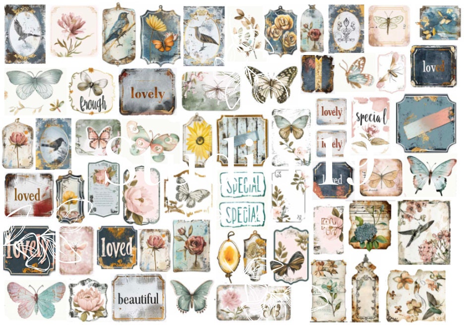 Small Labels and Stickers - 4 Pages - DIGITAL FILE - Etsy