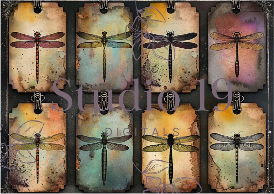 Dragonflies Colourful Ephemera Papers (20 Pages) DIGITAL FILE - Etsy