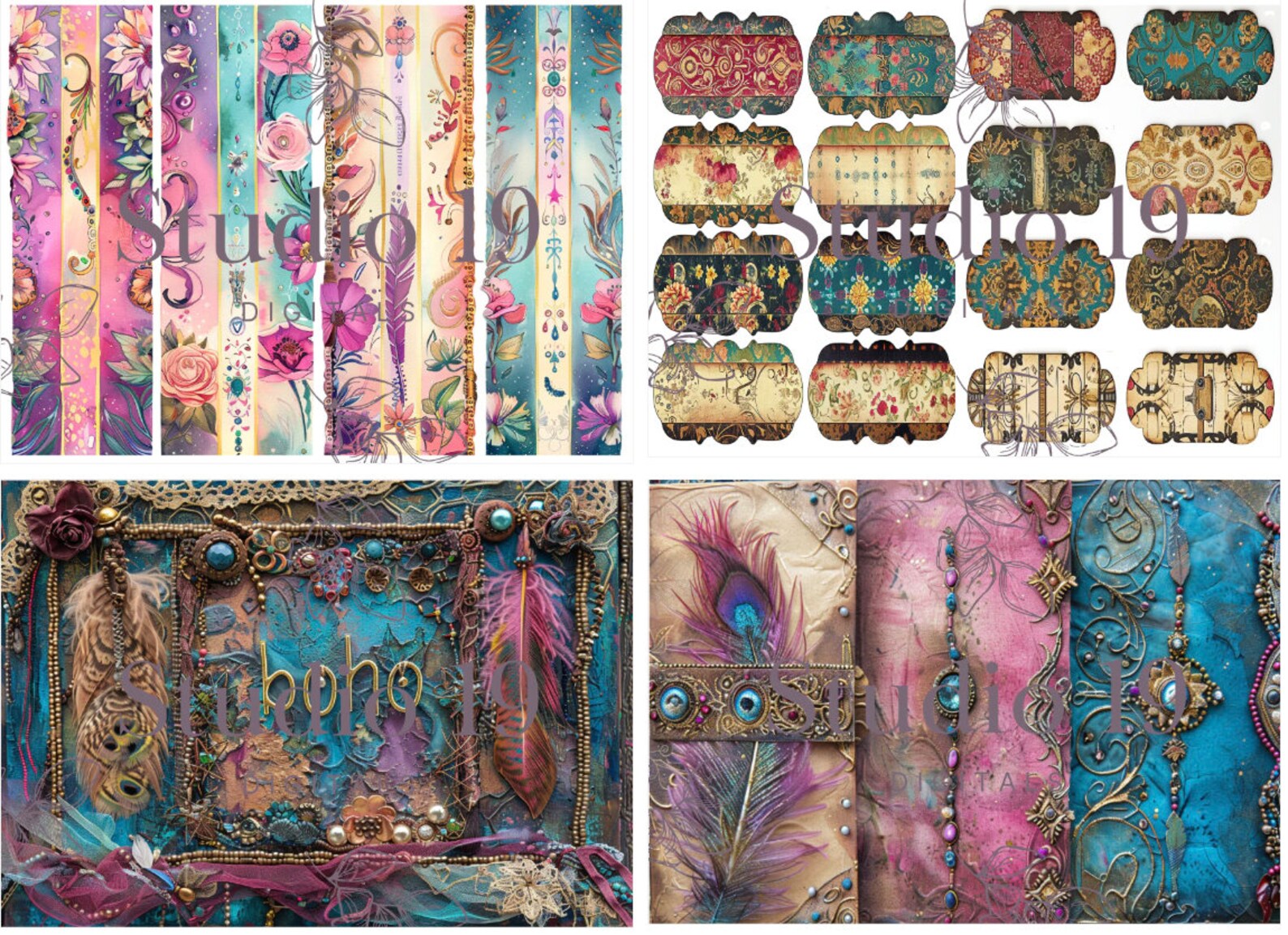Boho Rich MEGA Kit 34 Pages DIGITAL FILE - Etsy