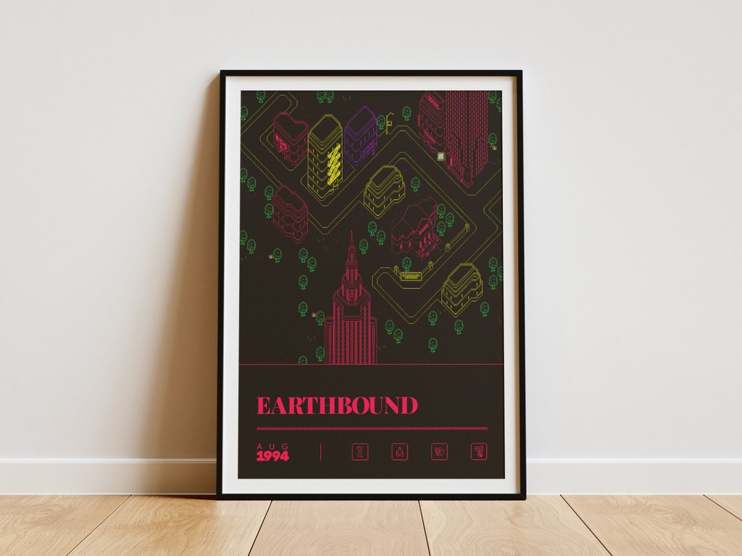 Earthbound Inspired Wall Art Minimalist Fan-made Print Personalisation ...