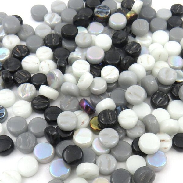 Black Tiny Round Tiles - Etsy