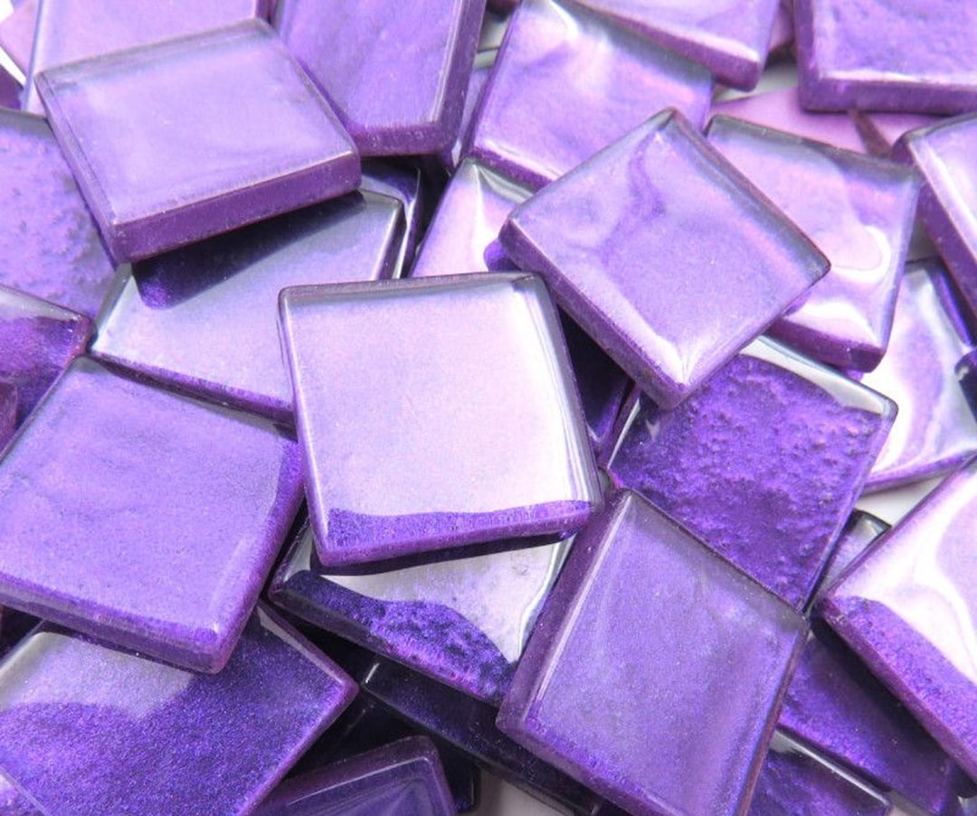 Purple Violet Metallic Glass Mosaic Tile Pieces - 3/4 Inch - 20 Tiles ...