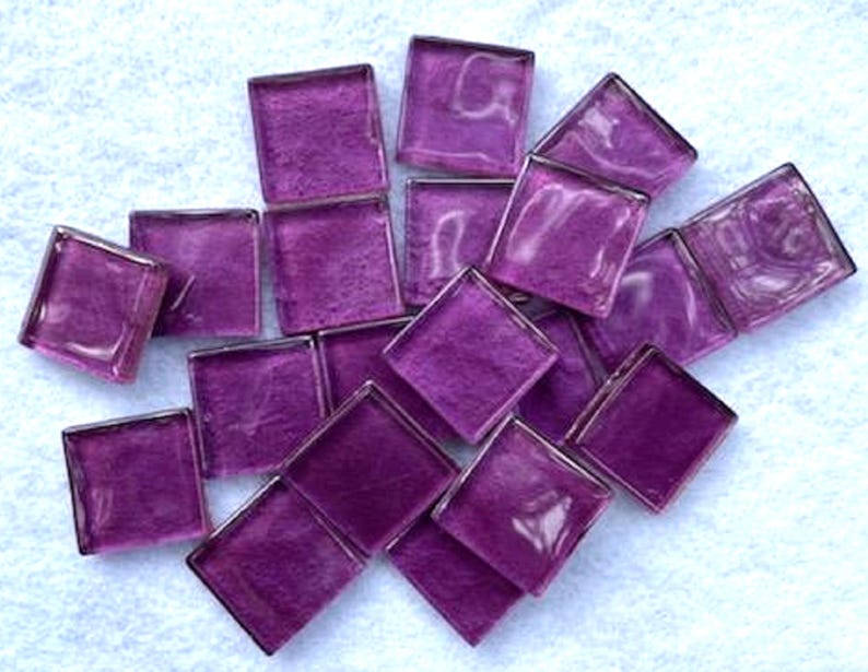 Plum Purple Metallic Glass Mosaic Tile Pieces - 3/4 Inch - 20 Tiles ...