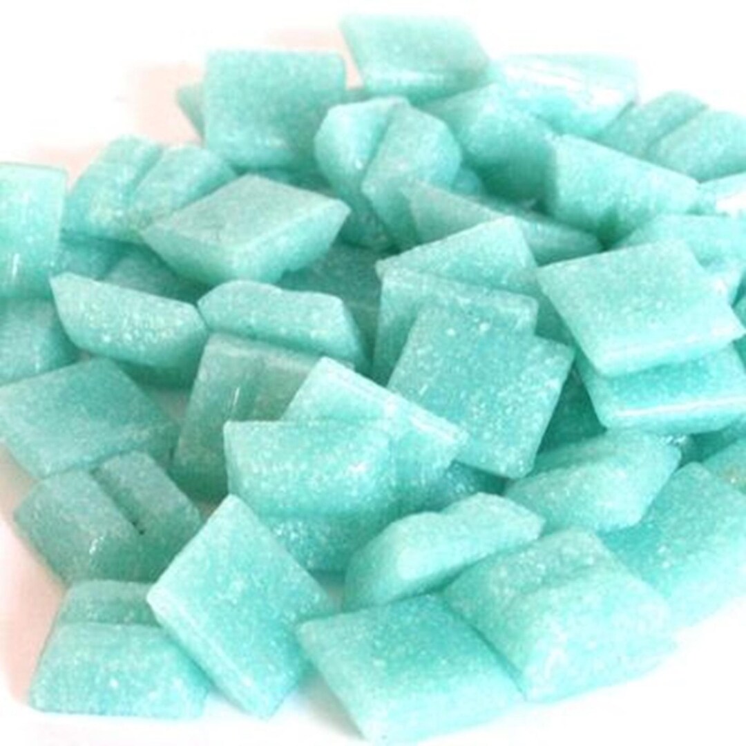 Caribbean Blue Vitreous Glass Mosaic Tile Pieces - 100 Tiles 3/8 Inch ...