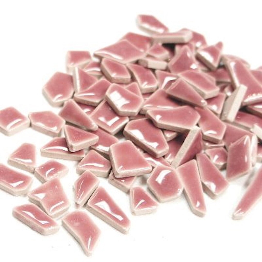 Dusty Rose Pink Ceramic Jigsaw Shaped Mosaic Tiles Pieces - 50 Tiles ...