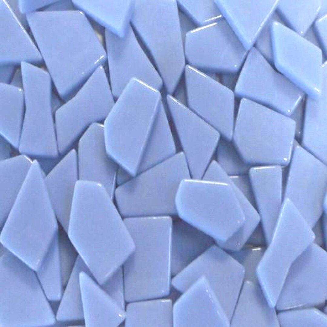 Pale Blue Glass Jigsaw Odd Cut Shaped Mosaic Tile Pieces - 25 Tiles ...