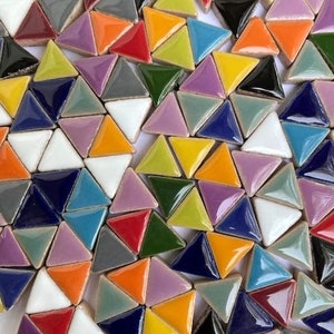 100 Tiles of 15 Mm Triangles Ceramic Mosaic Tile Pieces - Glossy ...
