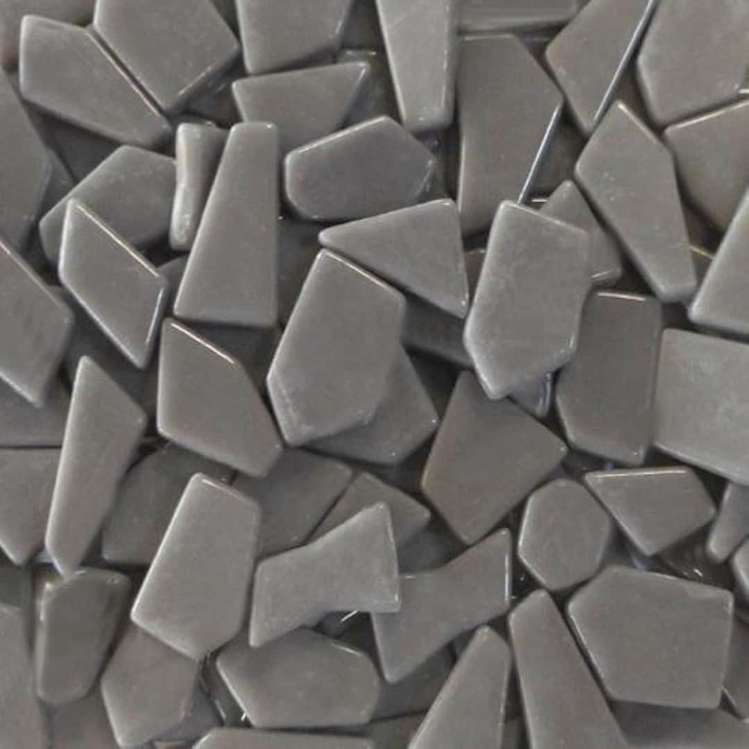 25 Tiles Gray Jigsaw Odd Cut Shaped Glass Mosaic Tile Pieces -mixed ...