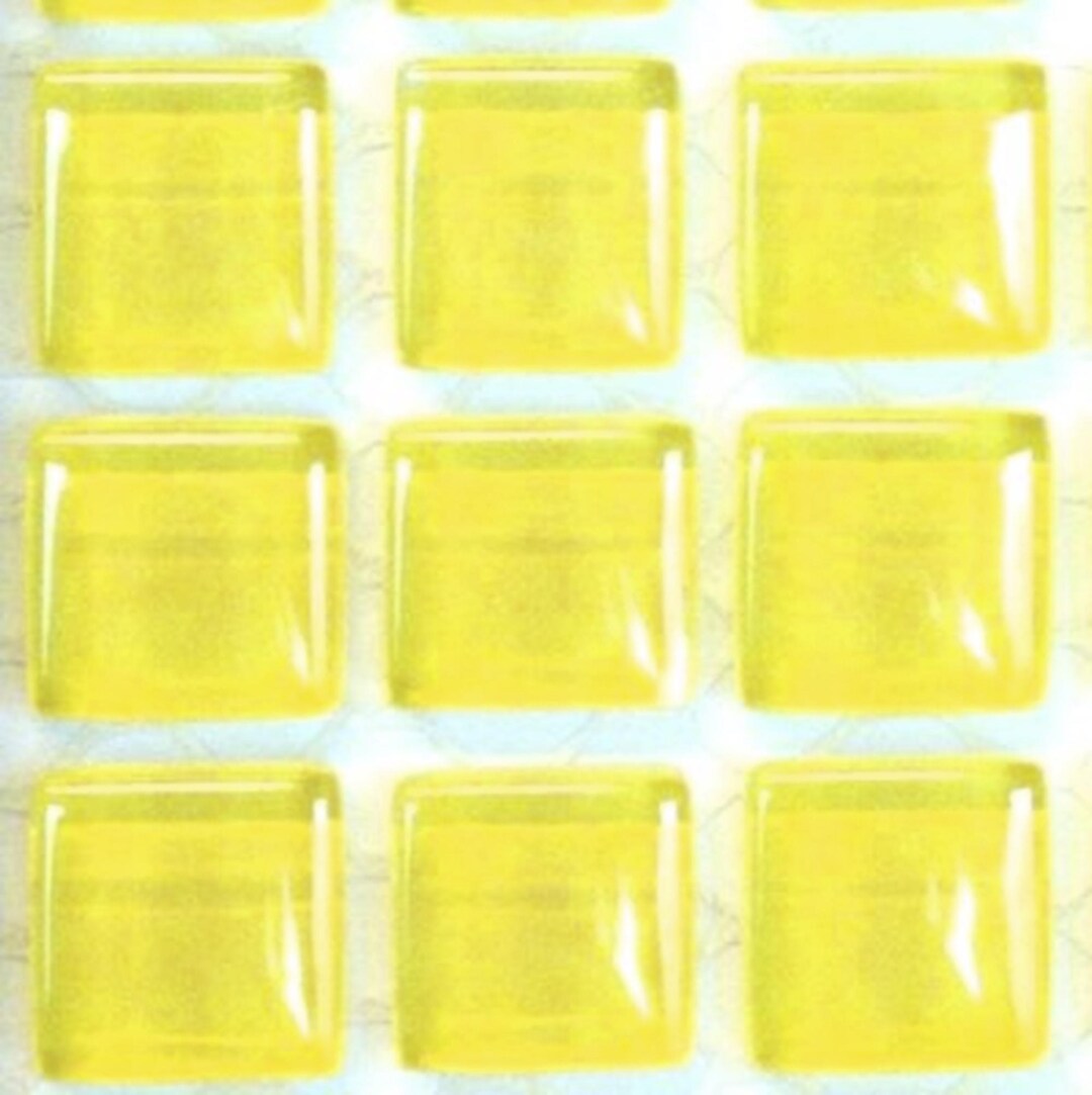 Light Yellow Glass Mosaic Tile Pieces - 50 Tiles - 3/8 Inch - Mixed ...