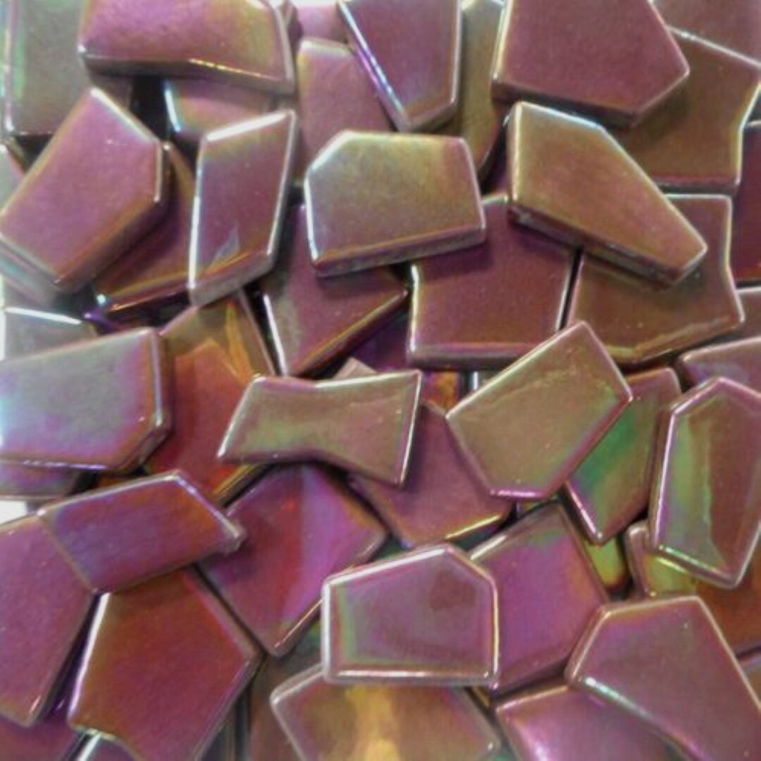 25 Tiles Iridescent Brown Jigsaw Odd Cut Shaped Glass Mosaic Tile ...