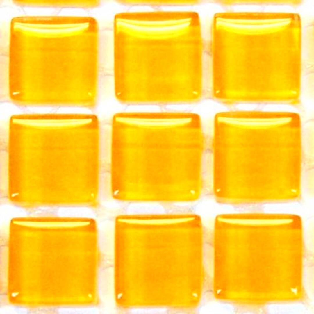 Golden Yellow Glass Mosaic Tile Pieces - 50 Tiles - 3/8 Inch - Mixed ...