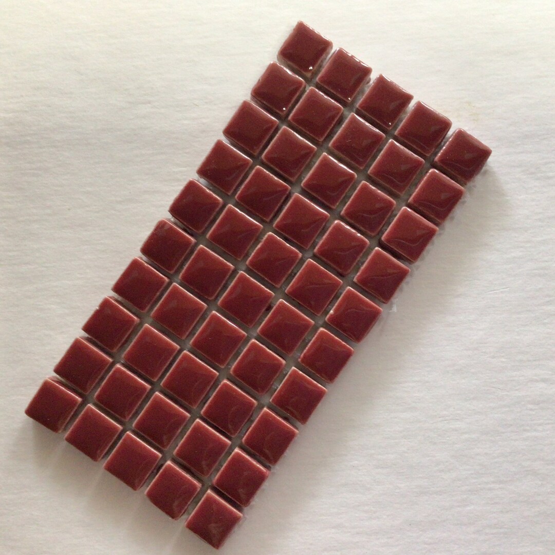 3/8 Inch 50 Tiles Merlot Maroon Ceramic Mosaic Tiles - 10 Mm - Mixed ...
