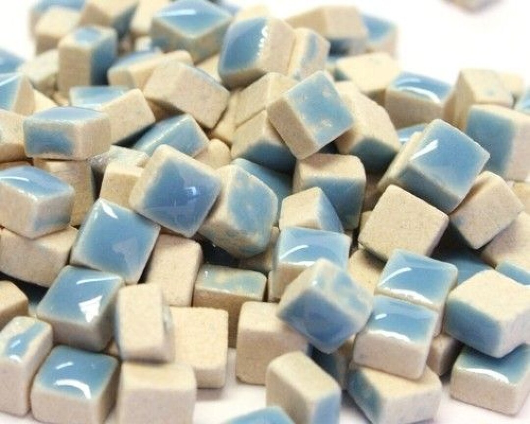 5 Mm Thalo Blue Ceramic Mosaic Tiles - Micro Tiny Tiles - 1 Ounce Bag - Approximately 190 - 200 ...