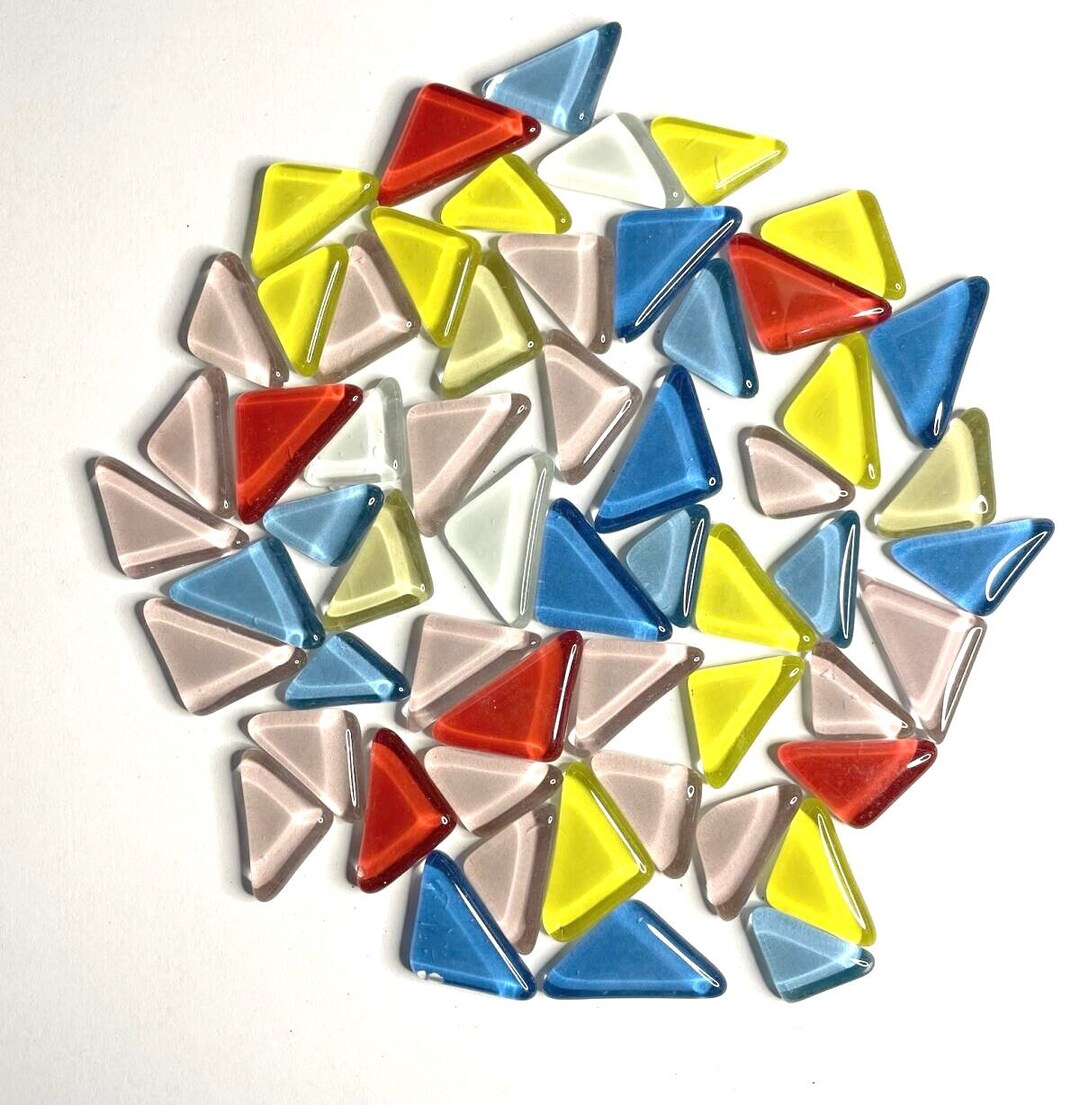 50 Crystal Triangles Mix Colors Glass Mosaic Tile Pieces - 1/4"-3/4 ...