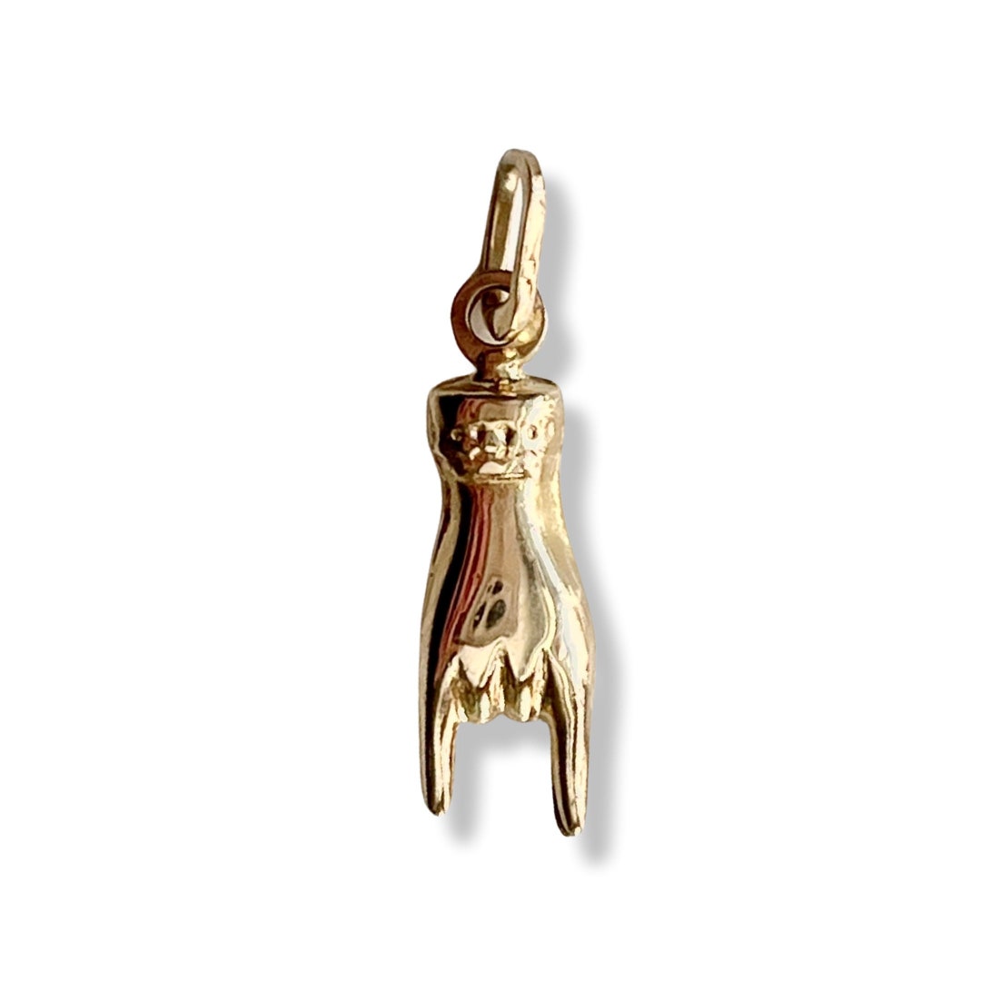 Vintage Italian Mano Cornuto 14k Gold Charm | Solid Gold Estate Jewelry ...