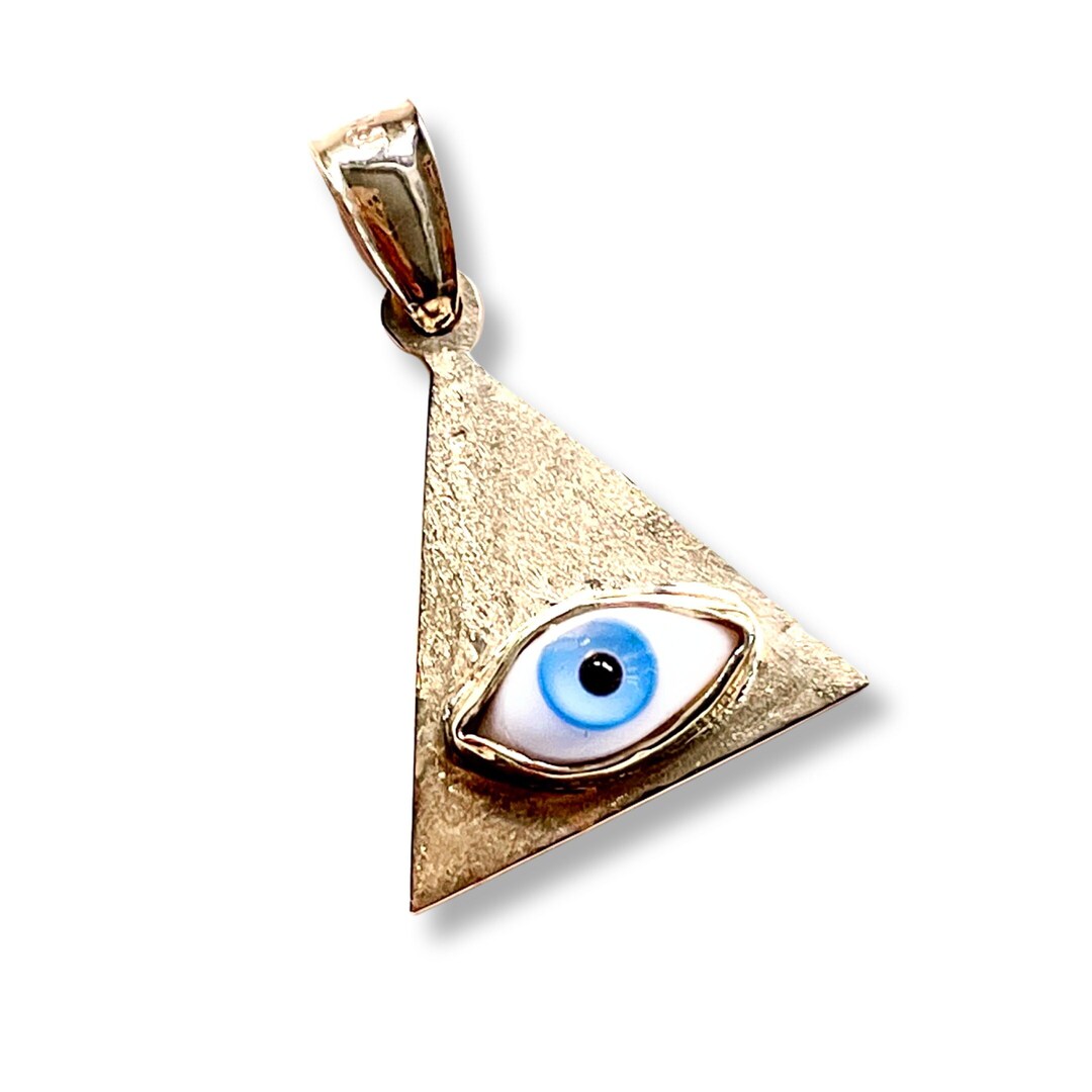 14k All Seeing Eye Pendant | Eye of Providence Charm | Evil Eye Amulet ...