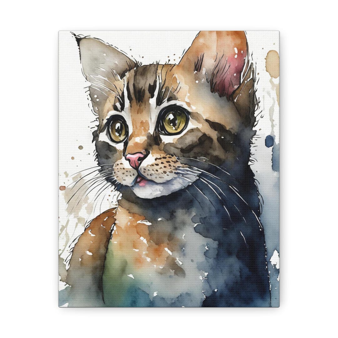 Beautiful Watercolor Style Cat Painting | AI Created Feline Art for ...