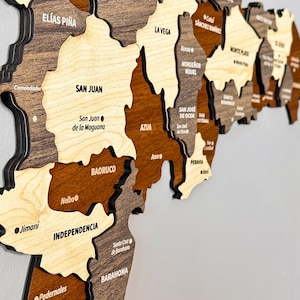 Wooden Dominican Republic Map Wall Art With Pins Santo Domingo Travel ...