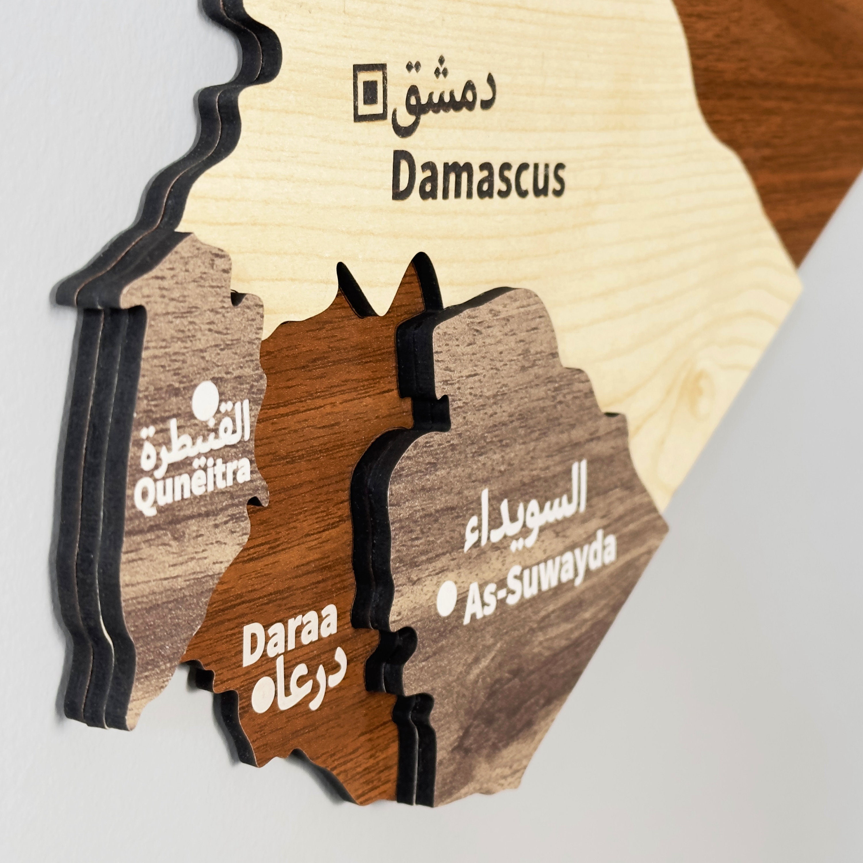 Wooden Syria Map Wall Art With Pins Damascus Souvenir Syrian Map 3D ...
